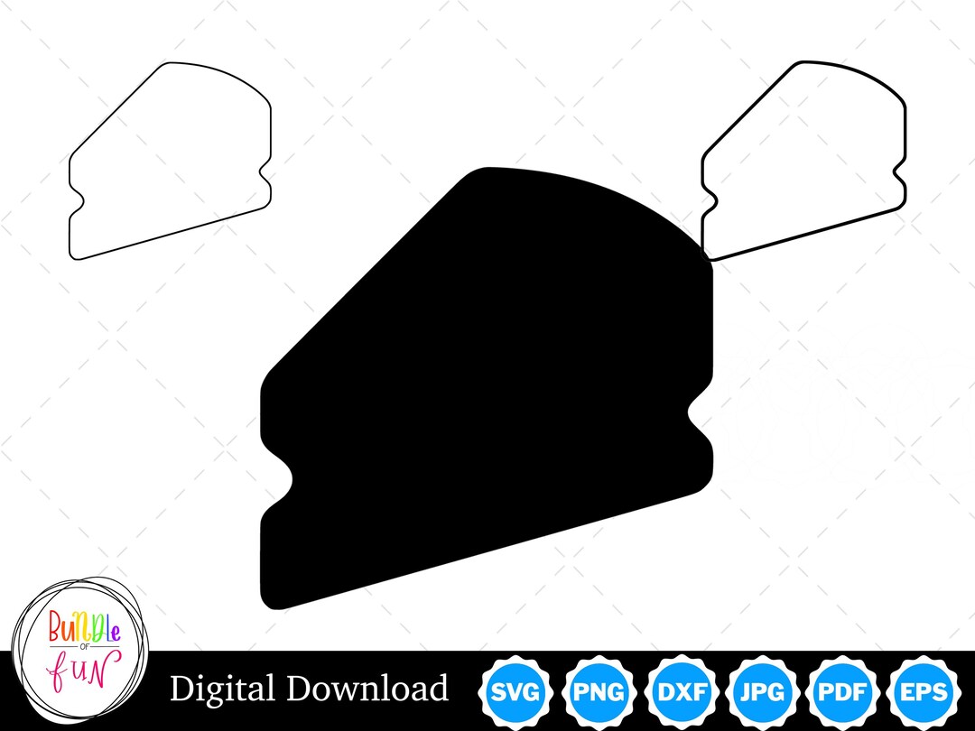 Cheese Wedge Silhouette With Two Outlines | Cheese Wedge SVG Cheese ...