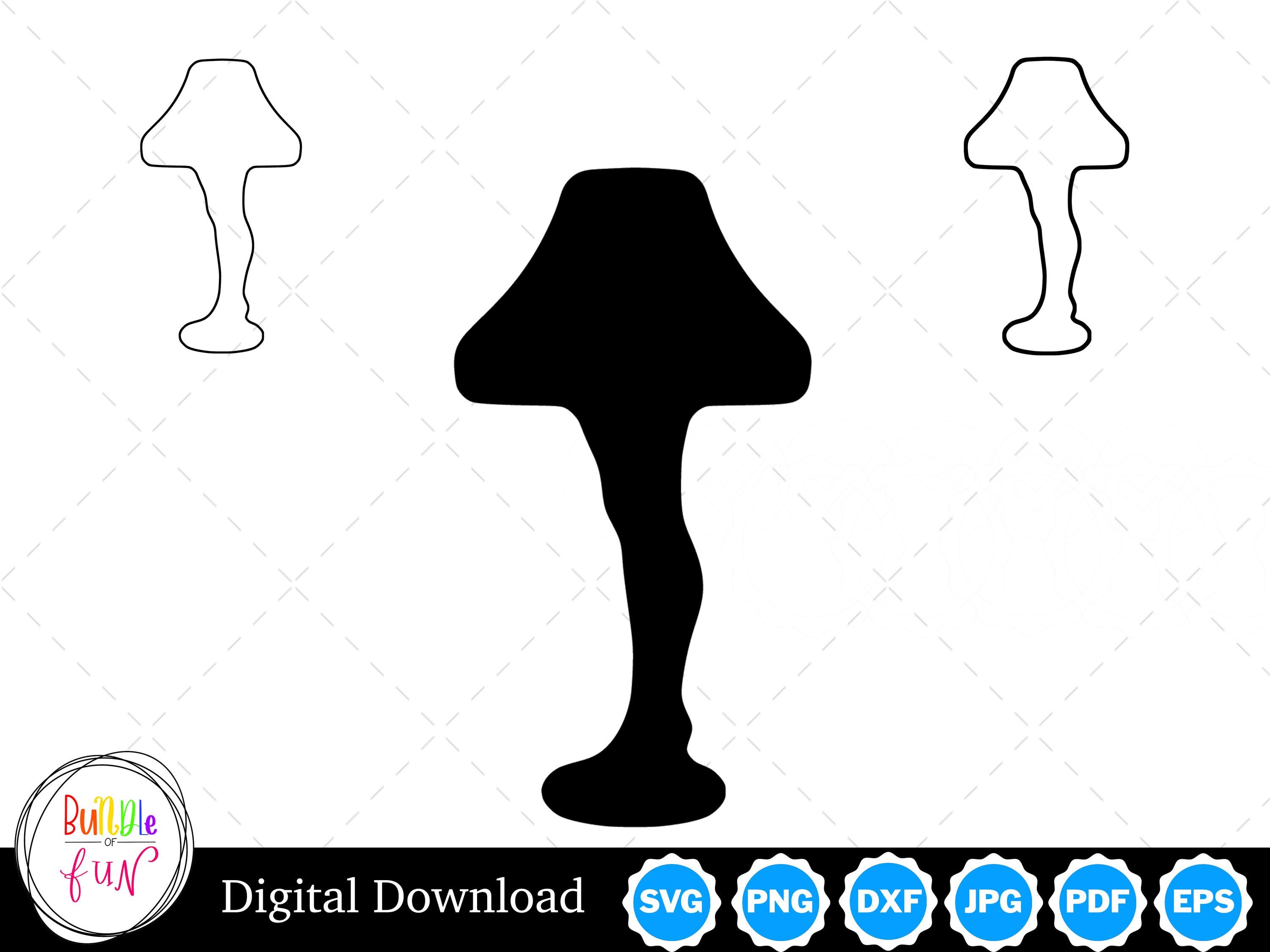 Leg Lamp Silhouette With Two Outlines | Leg Lamp SVG Leg Lamp Outline ...