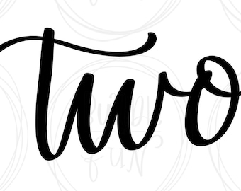 Cursive Script Number Twelve Vector Image Cut Files with SVG | Etsy