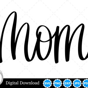 Cursive Script Mom Handwritten Vector Image Cut Files With SVG, Eps ...