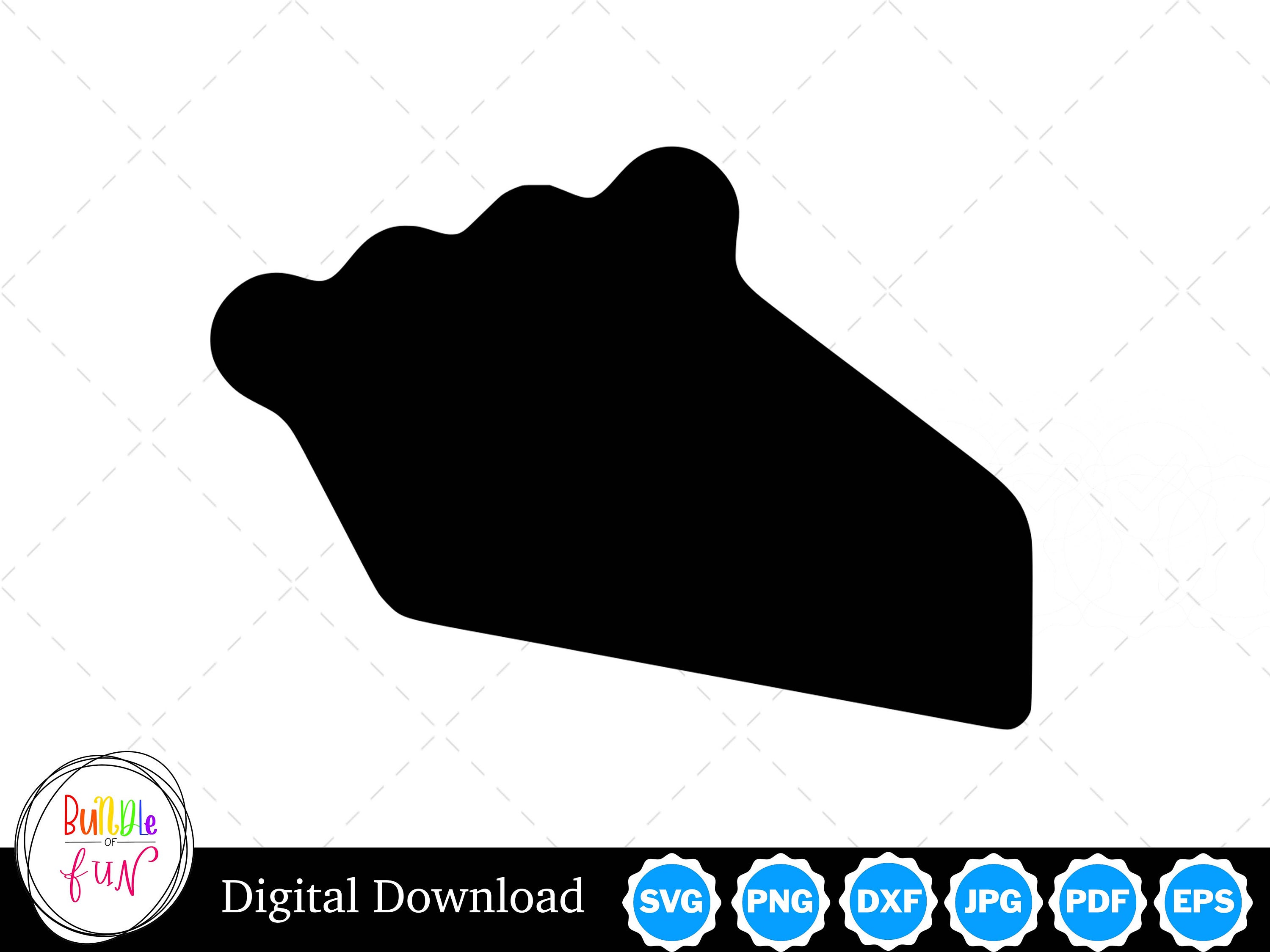 Pie Slice Silhouette With Two Outlines | Pie Slice SVG Pie Slice ...