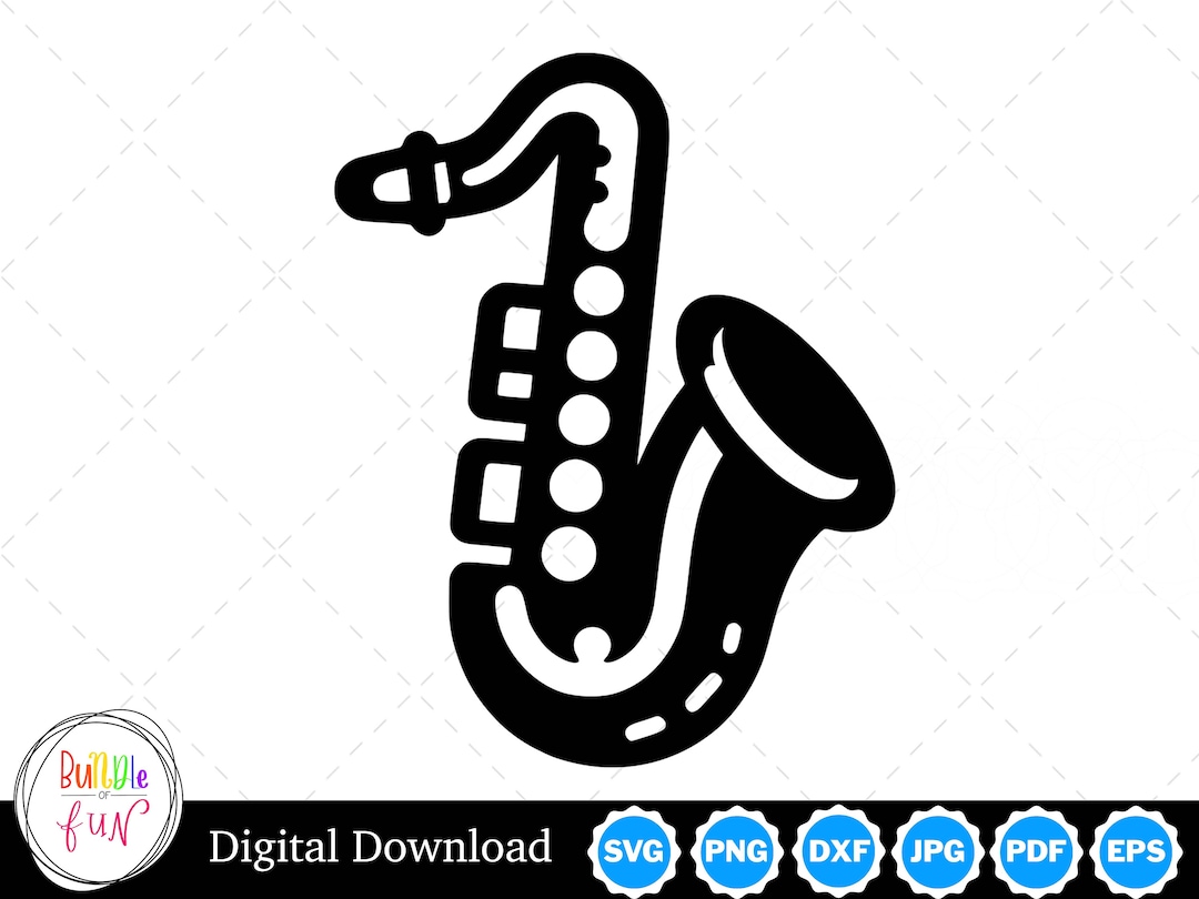 Saxophone Silhouette Vector Image With SVG, Eps, Pdf, Png, Pdf, and Jpg ...