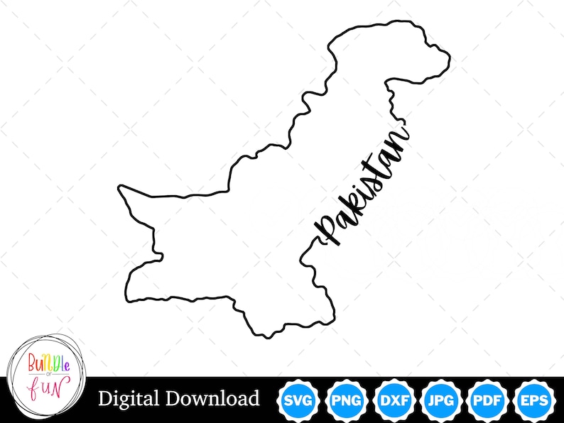 Pakistan Outline Design, Pakistan PNG, Pakistan SVG, Pakistan Cut Files ...