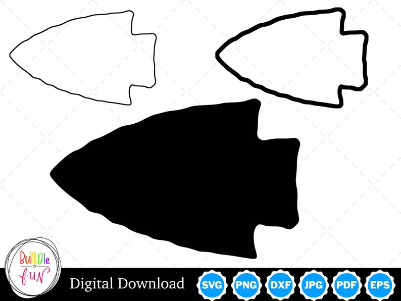 Arrowhead Silhouette With Two Outlines | Arrowhead SVG Arrowhead ...