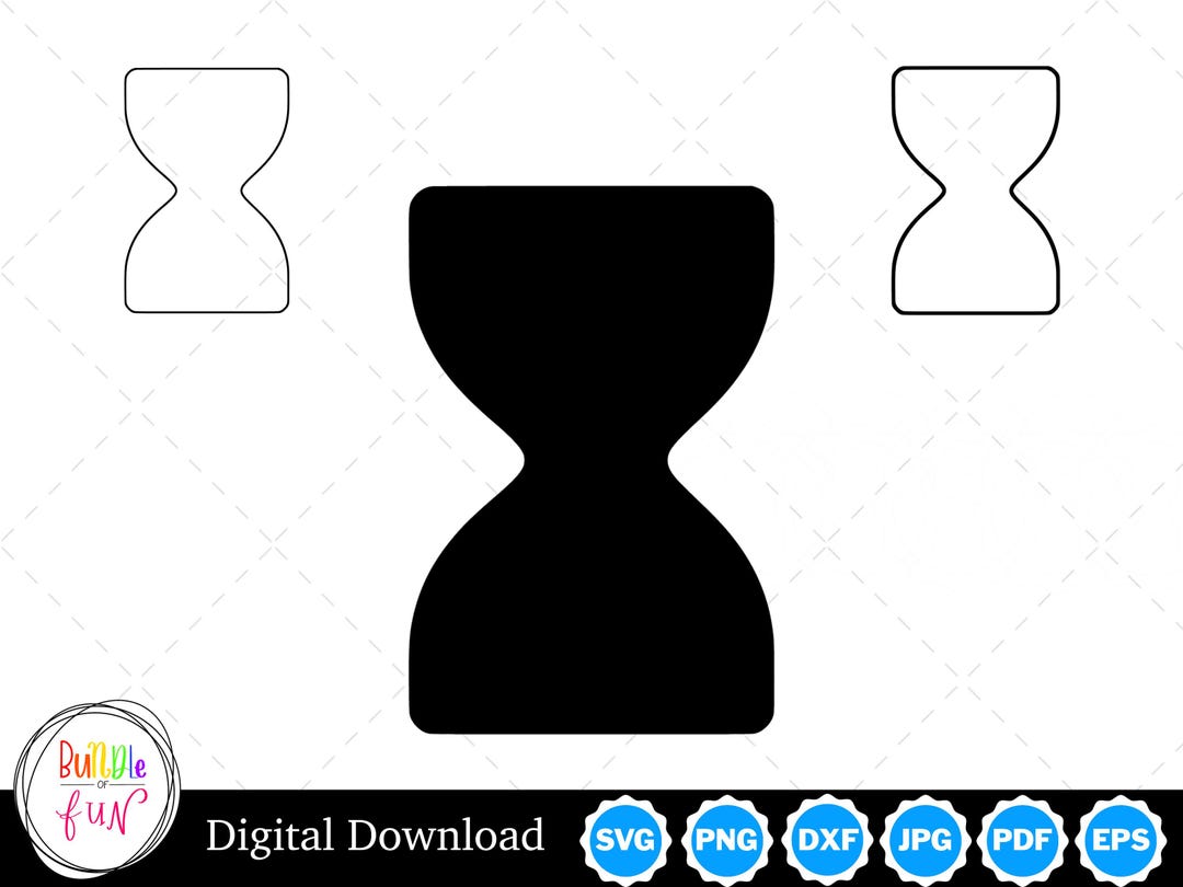 Hourglass Silhouette With Two Outlines | Hourglass SVG Hourglass ...