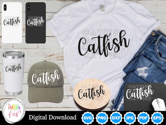 Catfish Design Custom Apparel Includes Black and White - Etsy