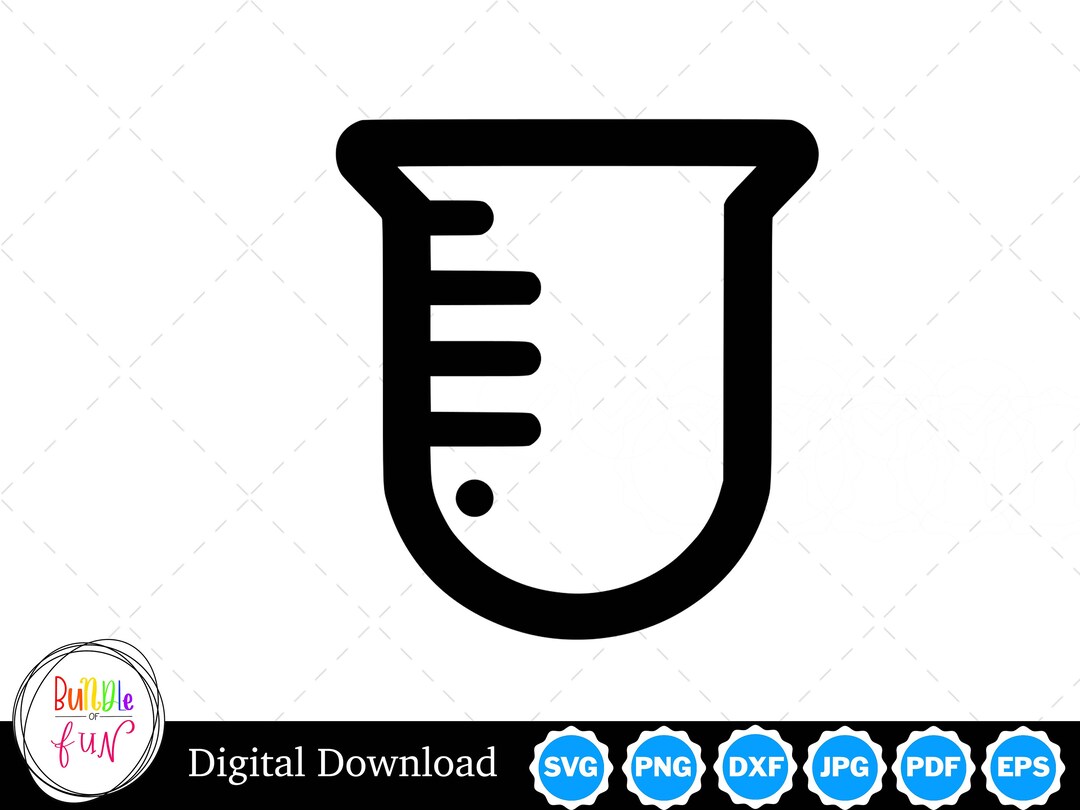 Beaker Silhouette Vector Image With SVG, Eps, Pdf, Png, Pdf, and Jpg, Instant Digital Download ...