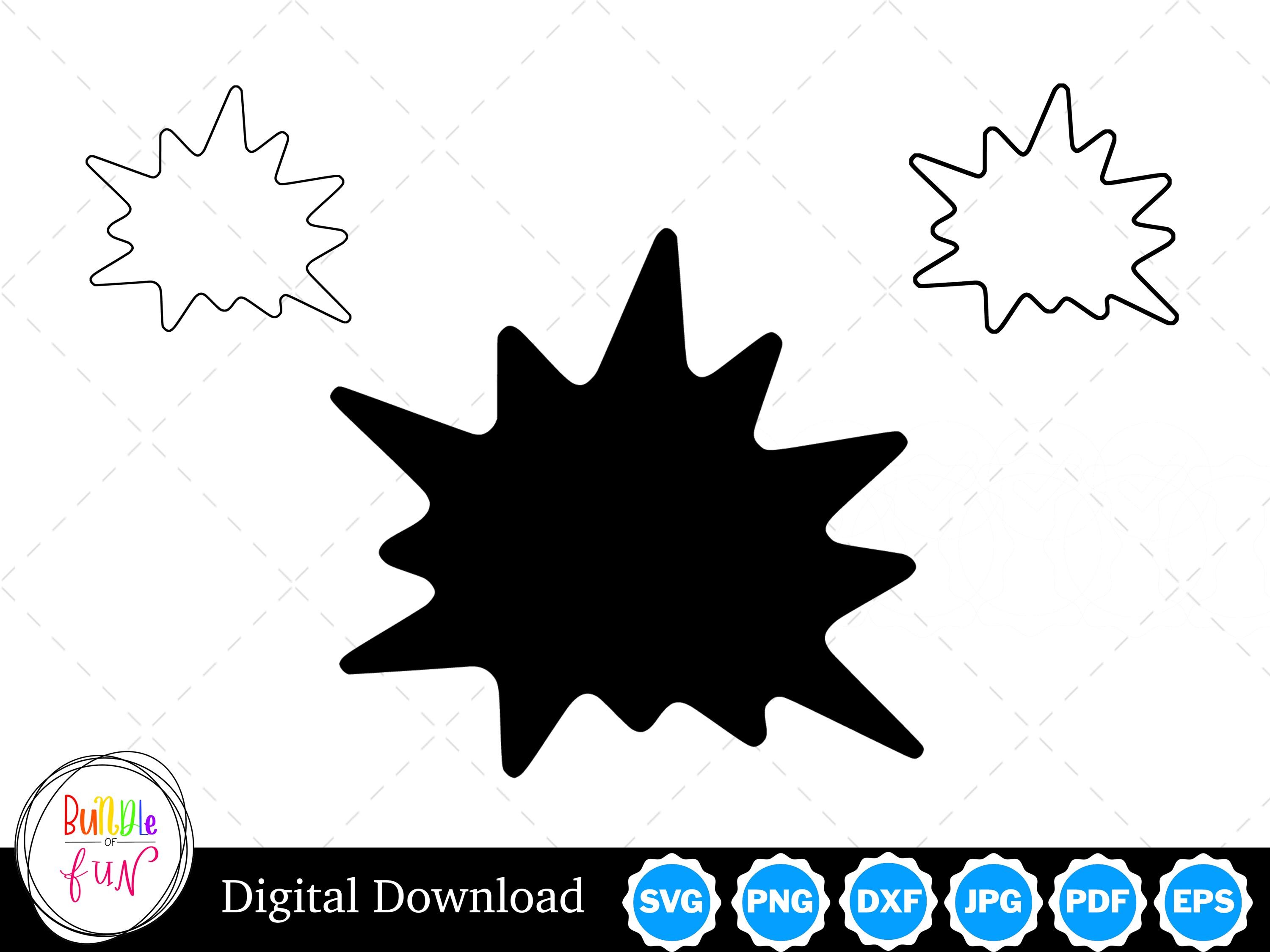 Comic Book Pow Silhouette With Two Outlines | Comic Book Pow SVG Comic ...