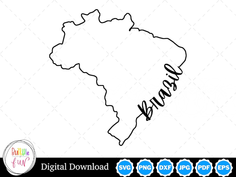 Brazil Outline Design, Brazil PNG, Brazil SVG, Brazil Cut Files ...