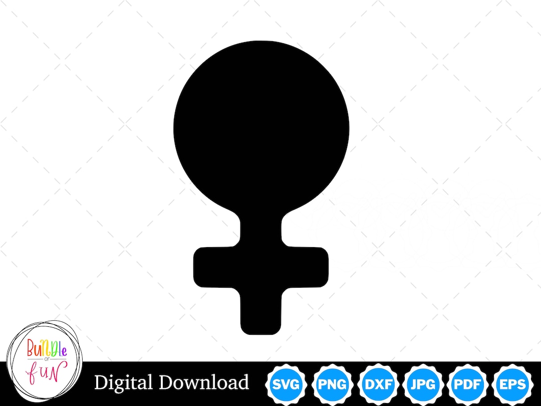 Female Symbol Icon Silhouette With Two Outlines | Female Symbol Icon ...