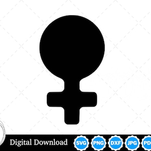 Female Symbol Icon Silhouette With Two Outlines | Female Symbol Icon ...