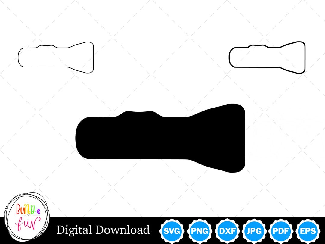 Flashlight Silhouette With Two Outlines | Flashlight SVG Flashlight ...