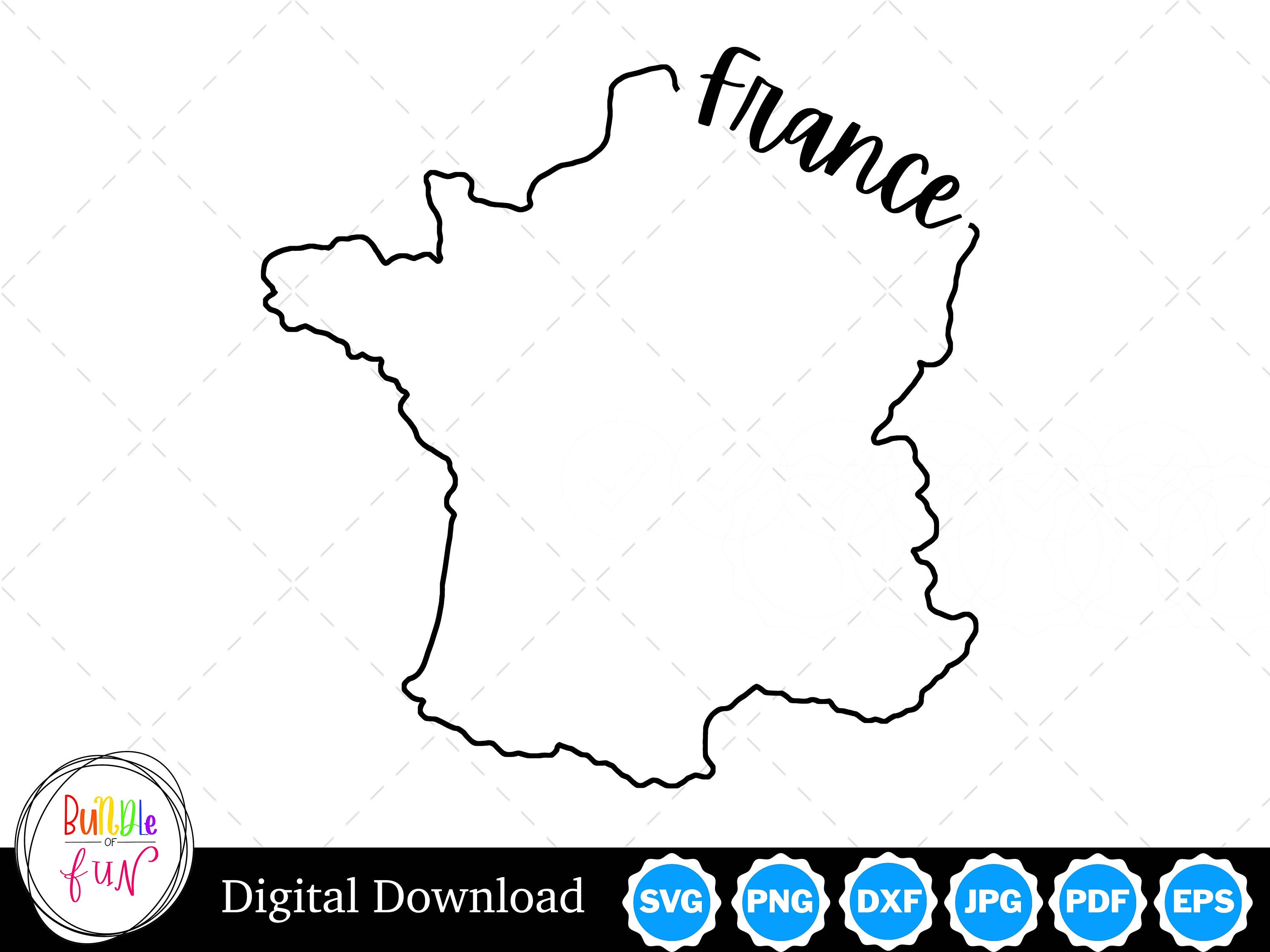 France Outline Design France PNG France SVG France Cut - Etsy