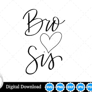 Cursive Script Brother Sister Love Handwritten Vector Image Cut Files ...