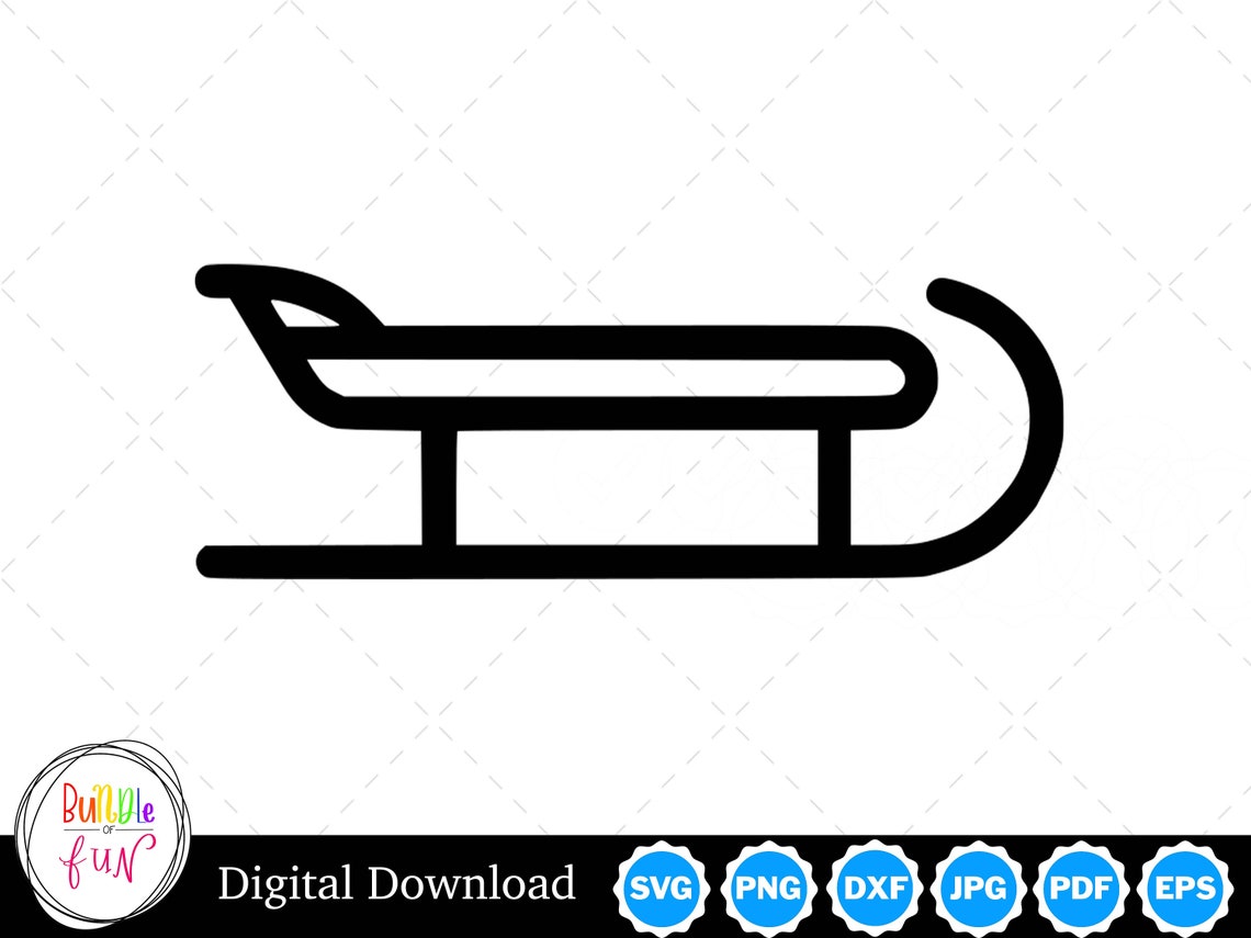 Sled Silhouette Vector Image With SVG, Eps, Pdf, Png, Pdf, and Jpg ...