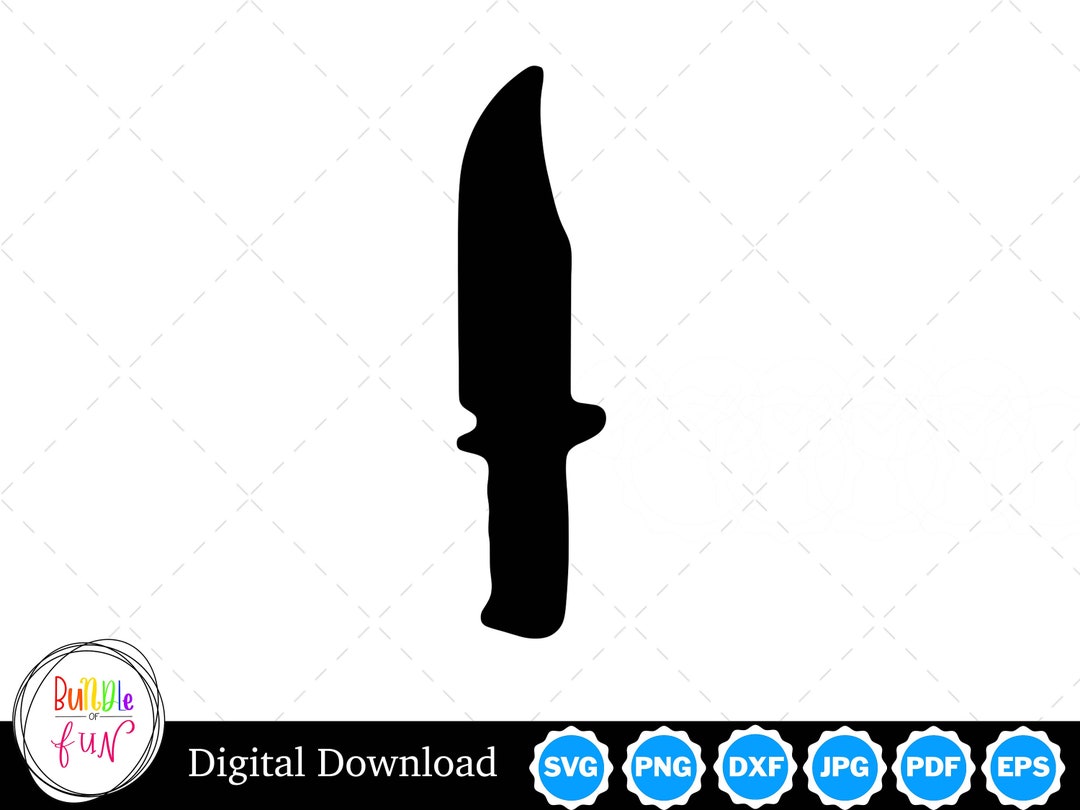 Hunting Knife Silhouette With Two Outlines | Hunting Knife SVG Hunting ...