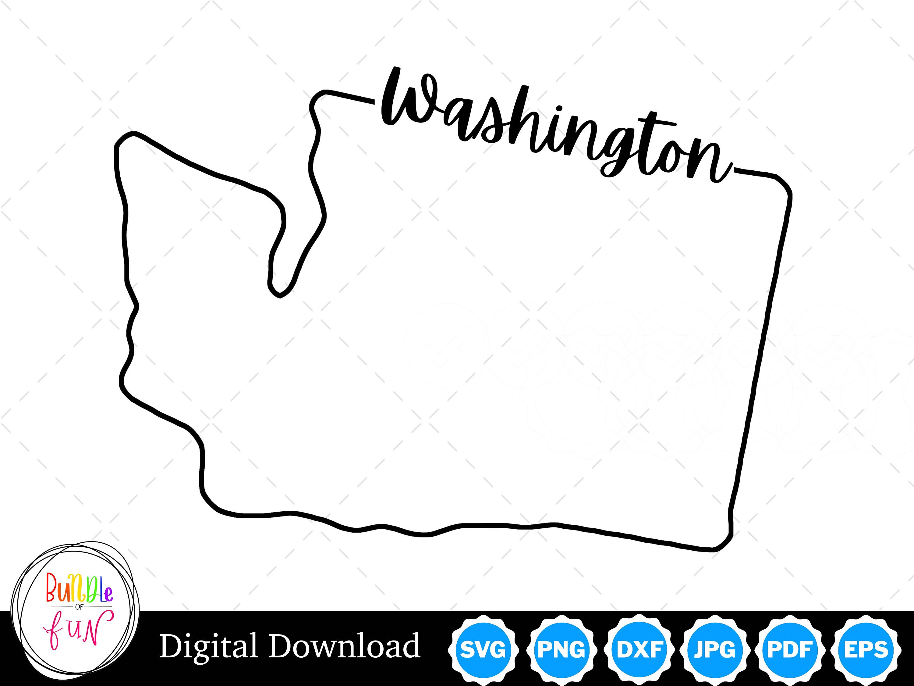 Washington Design, Washington SVG, Washington Outline, Washington Cut ...