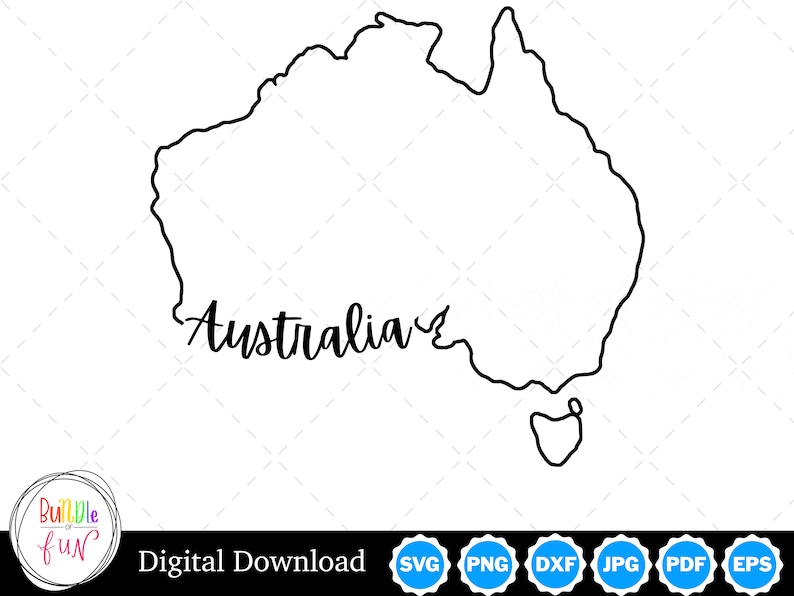 Australia Outline Design, Australia PNG, Australia SVG, Australia Cut ...