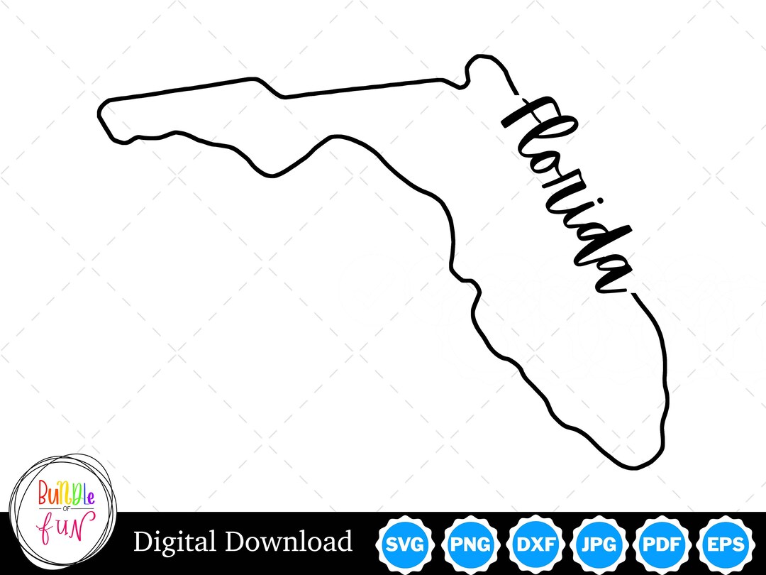 State of Florida Outline Design, Florida PNG, Florida SVG, Florida Cut ...