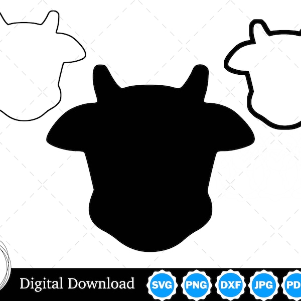 Cow Face Outline Svg - Etsy