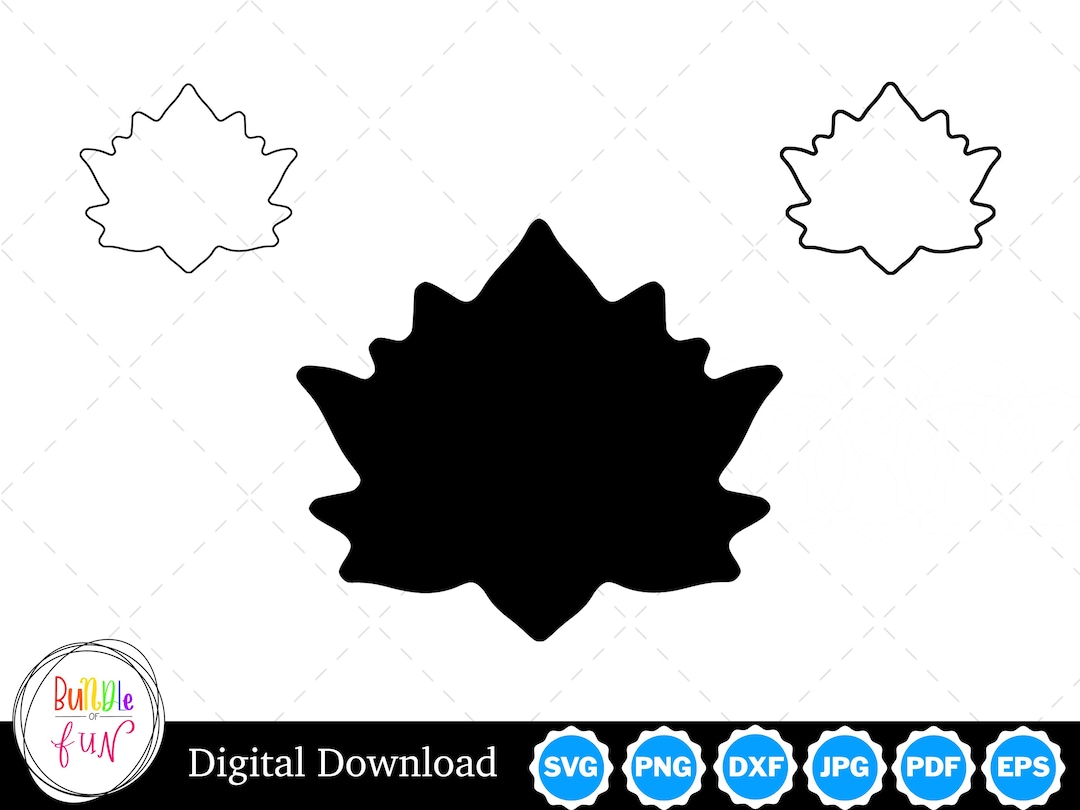 Lotus Flower Silhouette With Two Outlines | Lotus Flower SVG Lotus ...