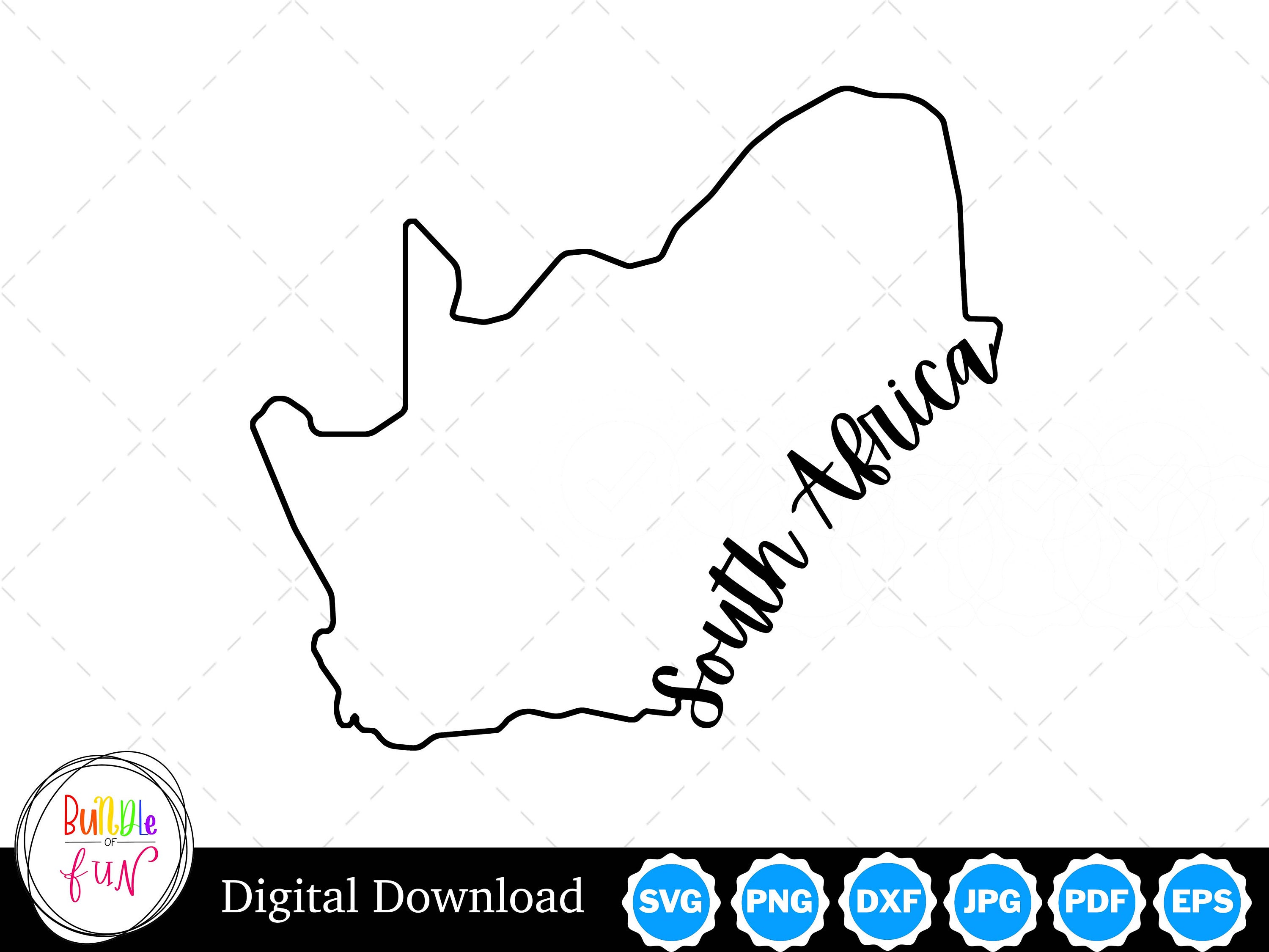 South Africa Outline Design South Africa PNG South Africa - Etsy