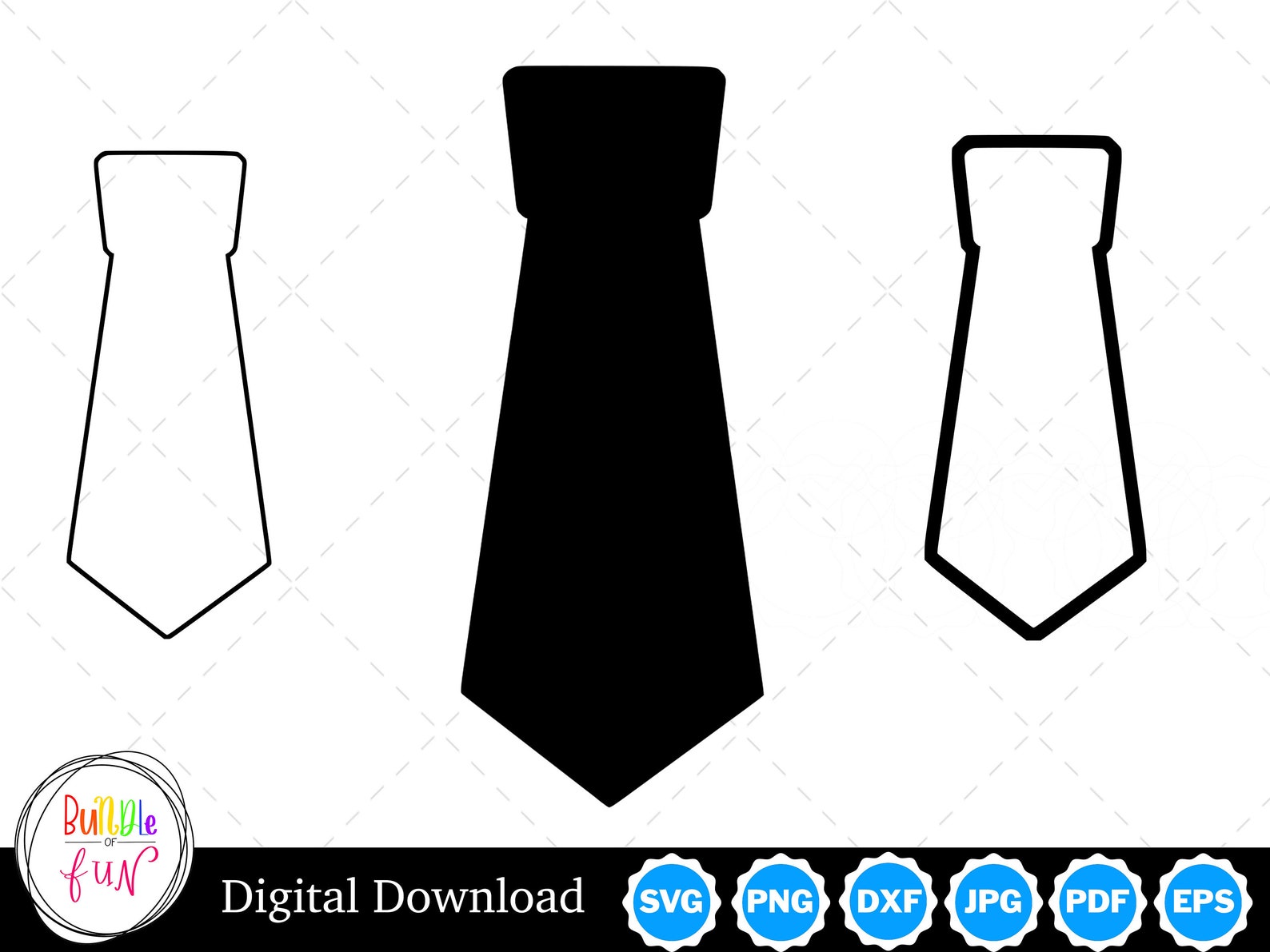 Tie Silhouette With Two Outlines | Tie SVG Tie Outline SVG | Tie Cut ...