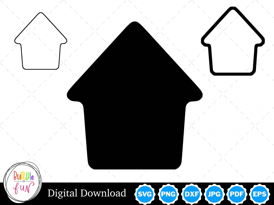 Dog House Silhouette With Two Outlines | Dog House SVG Dog House ...