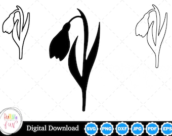 Snowdrop Flowers Svg - Etsy