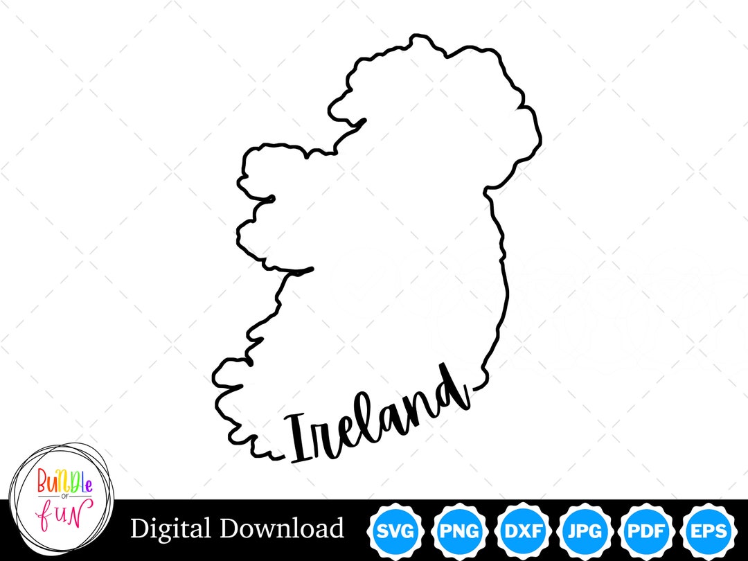 Ireland Outline Design, Ireland PNG, Ireland SVG, Ireland Cut Files ...