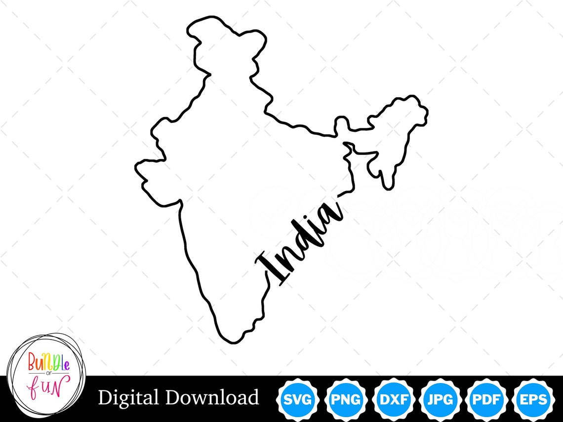 India Outline Design India PNG India SVG India Cut Files - Etsy