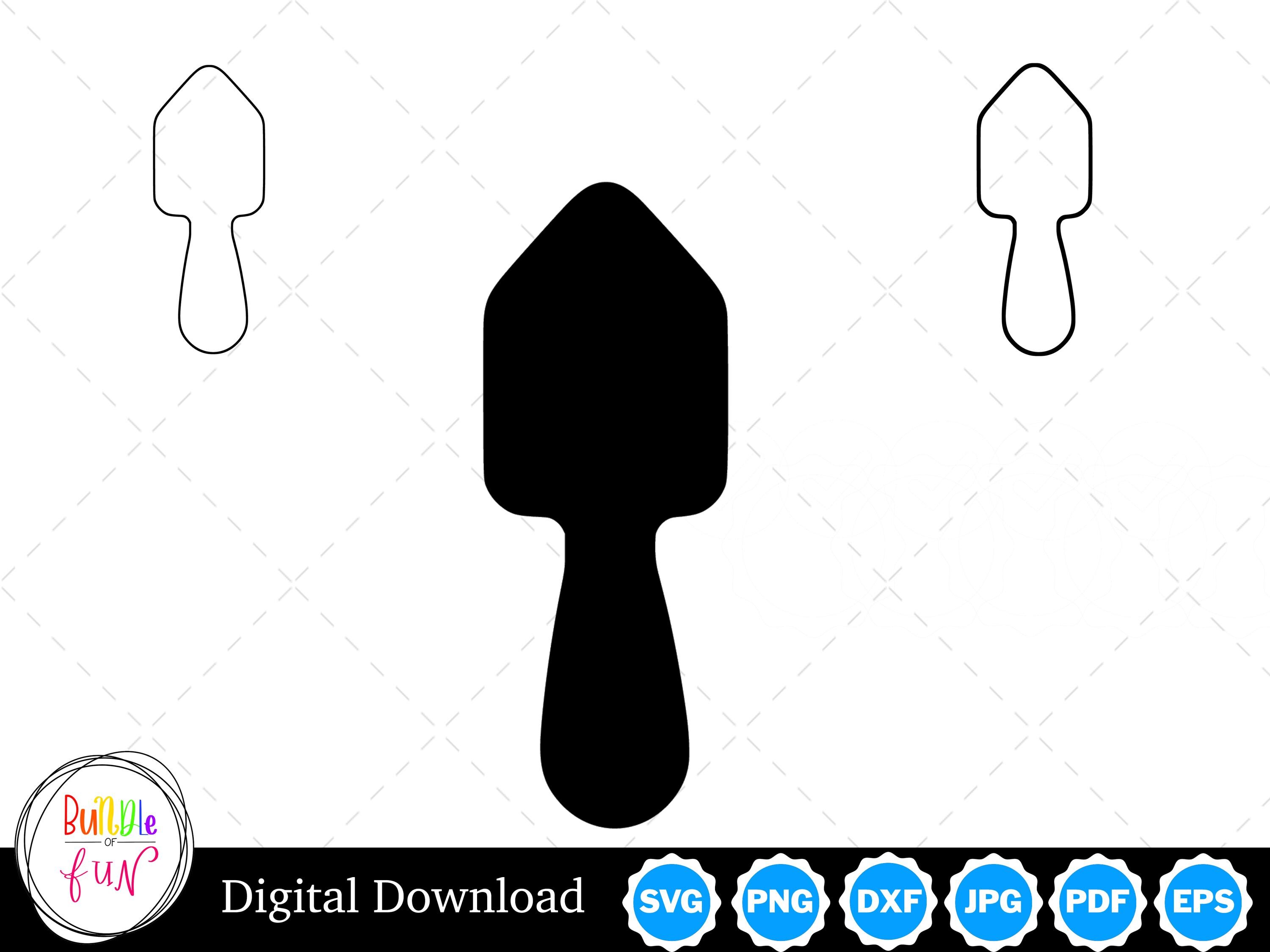Gardening Shovel Silhouette With Two Outlines | Shovel SVG Gardening ...