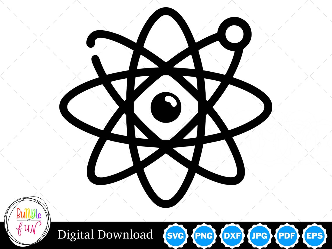 Atom Silhouette Vector Image With SVG, Eps, Pdf, Png, Pdf, and Jpg ...