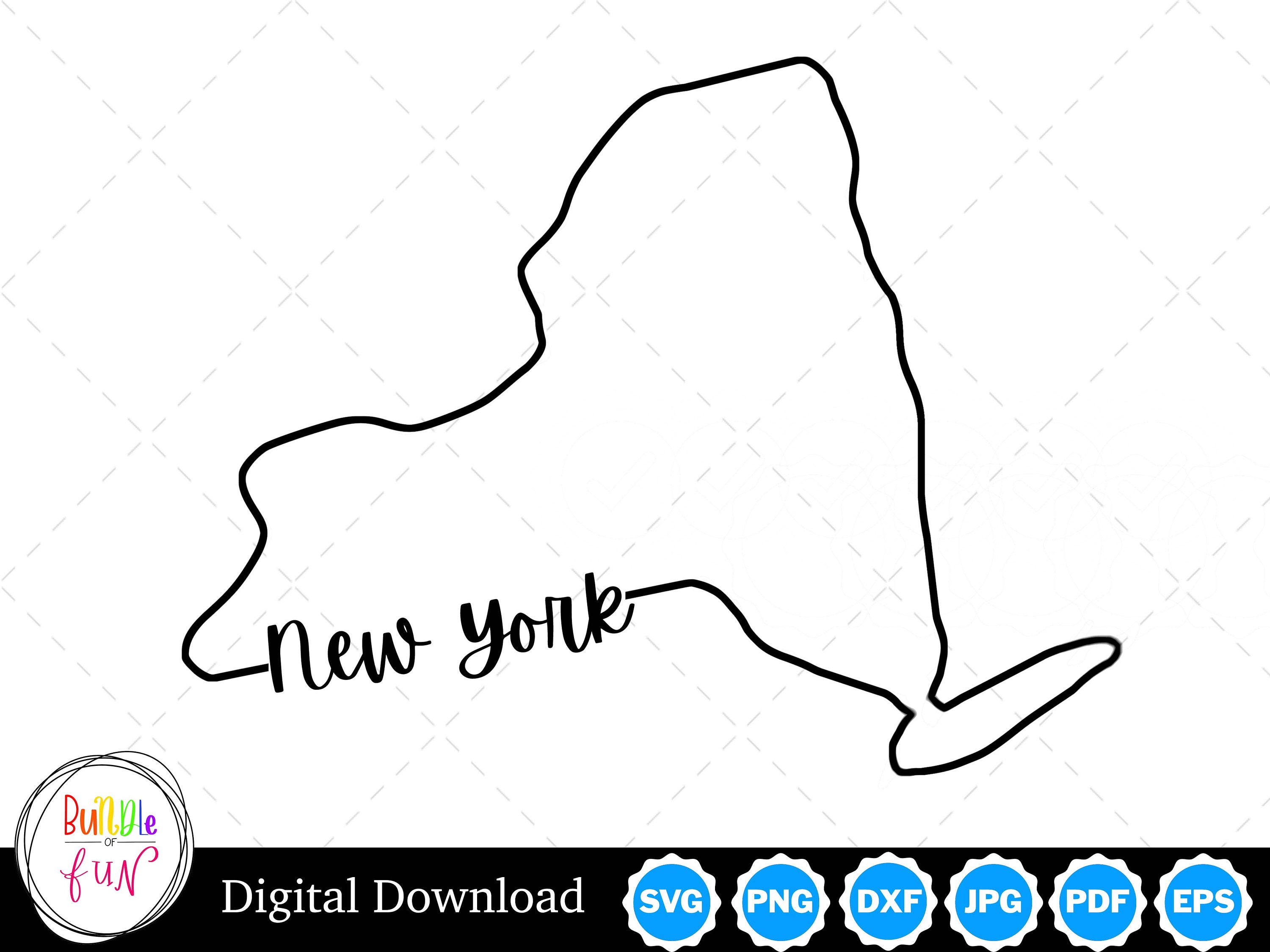 New York State Outline Design, New York PNG, New York SVG, New York Cut ...