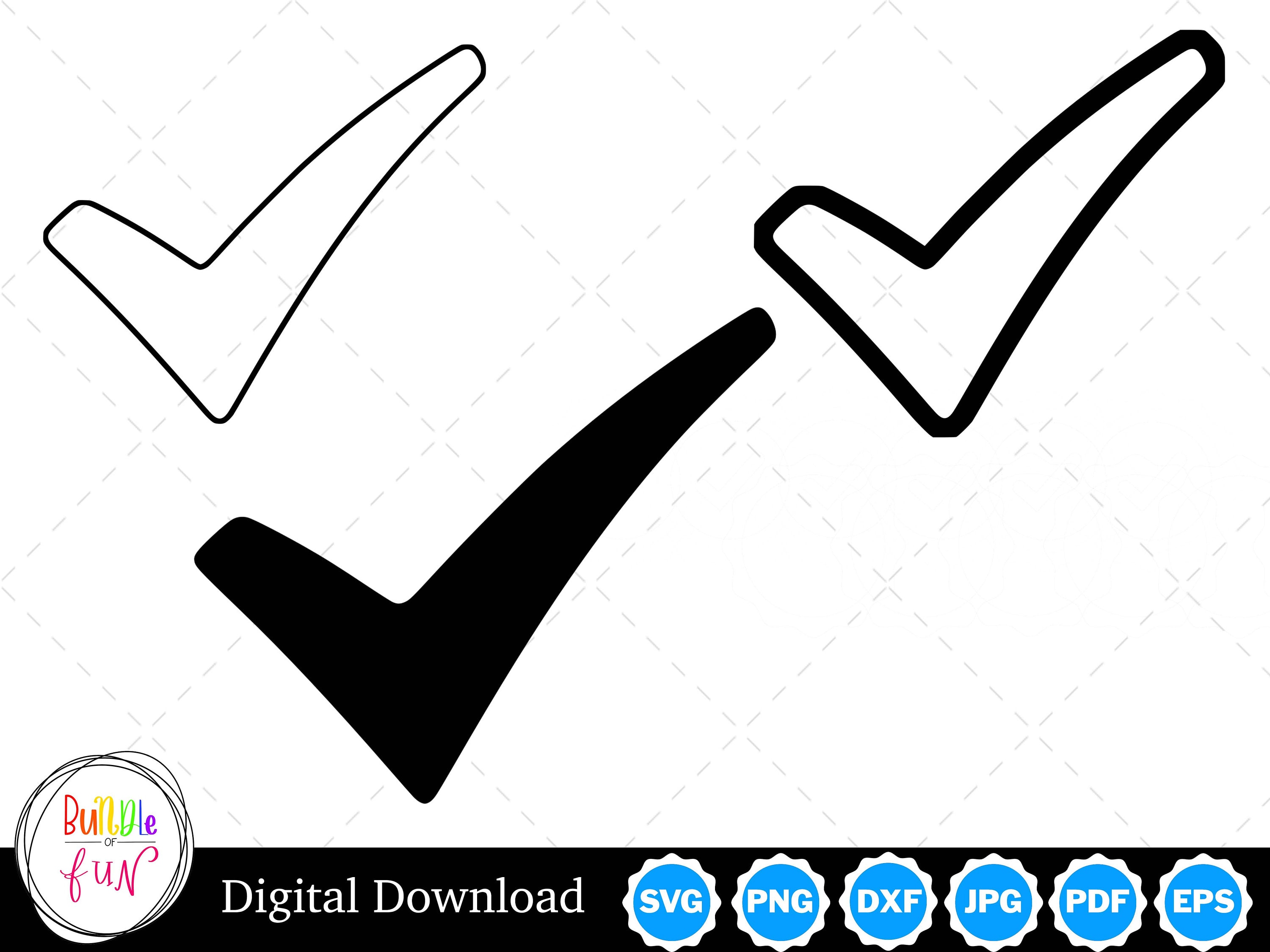 Checkmark Silhouette With Two Outlines | Checkmark SVG Checkmark ...