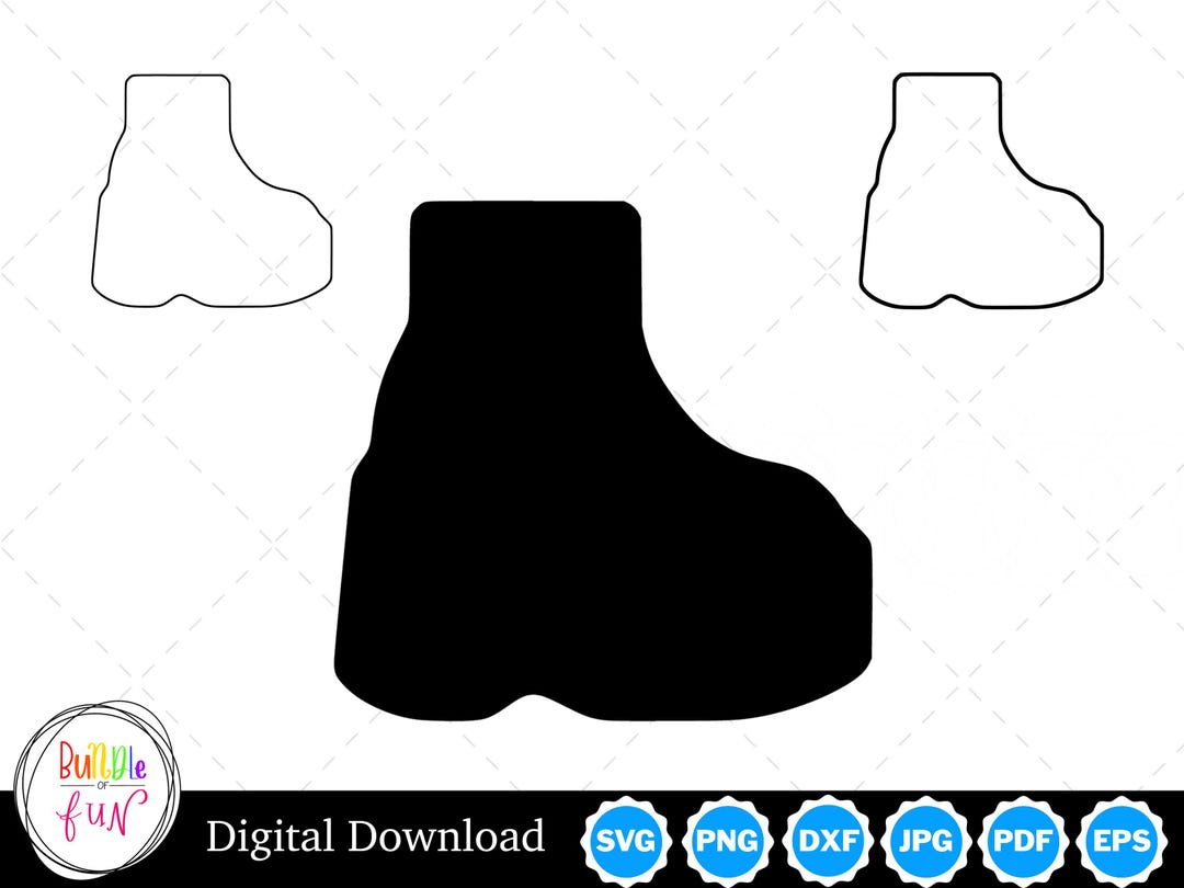 Platform Shoe Silhouette With Two Outlines | Platform Shoe SVG Platform ...