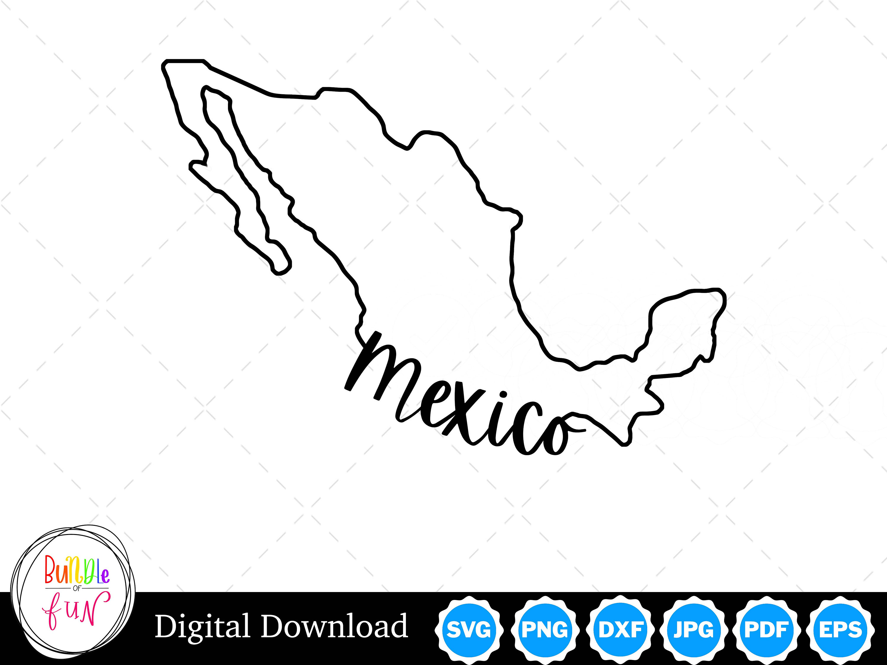 Mexico Outline Design, Mexico PNG, Mexico SVG, Mexico Cut Files ...
