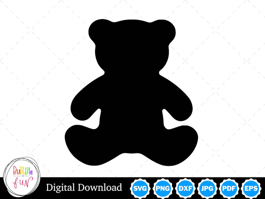 Teddy Bear Design, Teddy Bear SVG, Teddy Bear Outline, Teddy Bear Cut ...