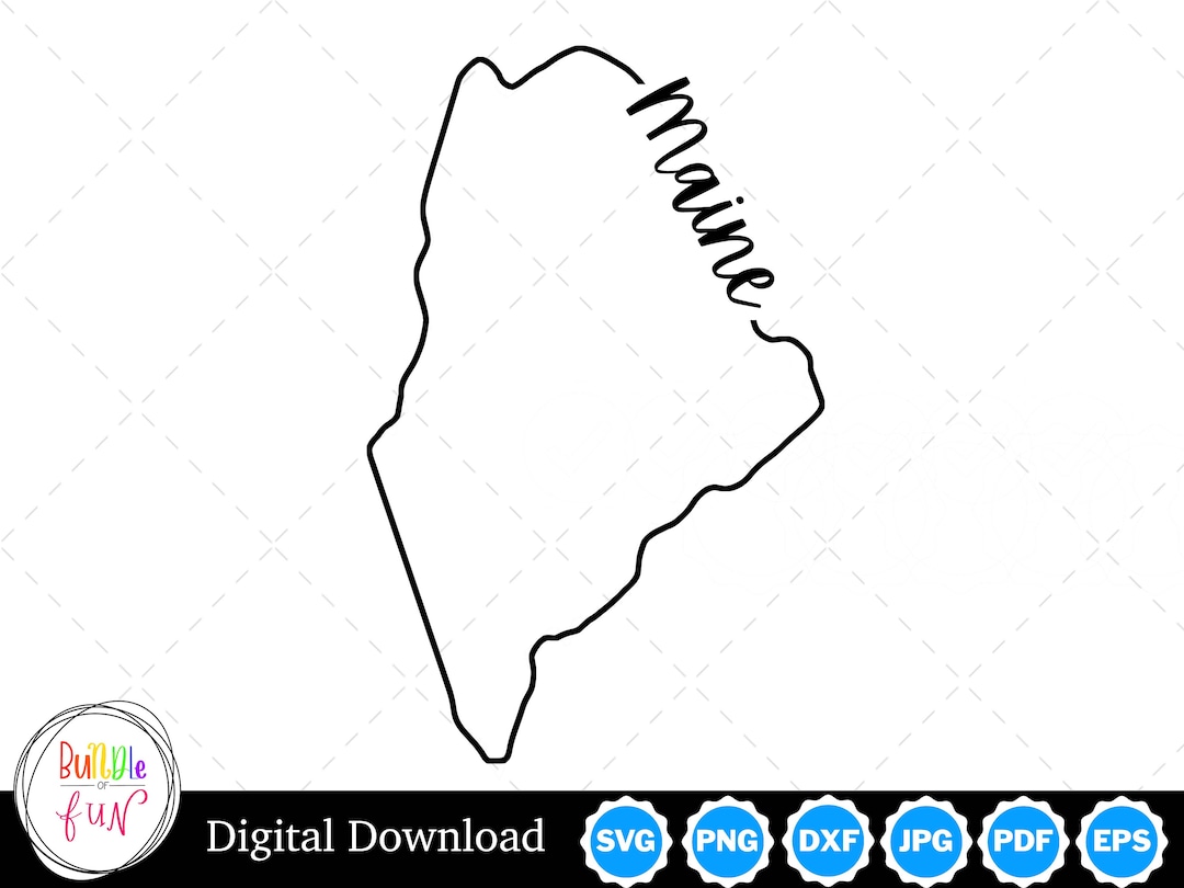 State of Maine Outline Design, Maine PNG, Maine SVG, Maine Cut Files ...