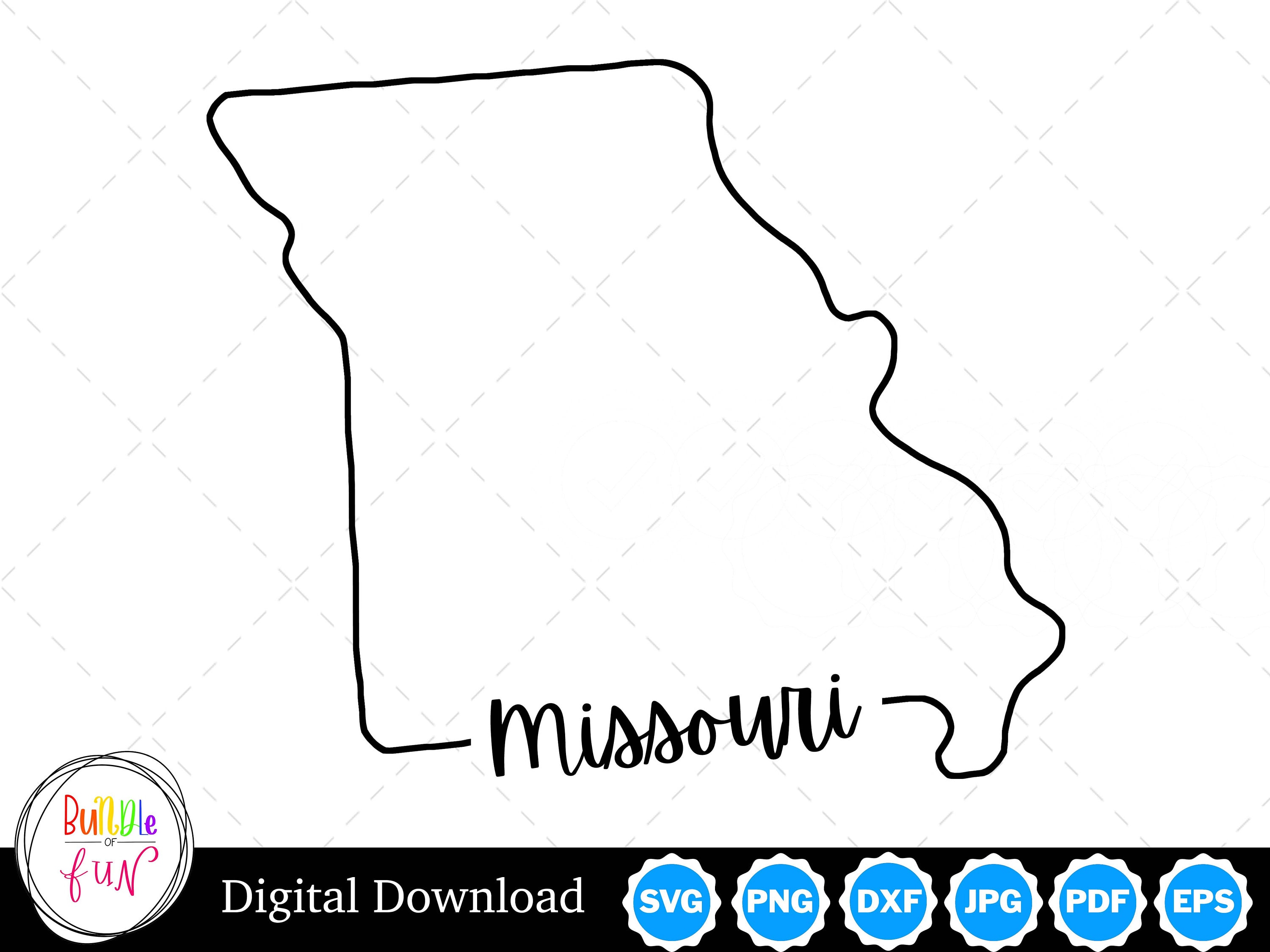 Missouri State Outline Design, Missouri PNG, Missouri SVG, Missouri Cut ...
