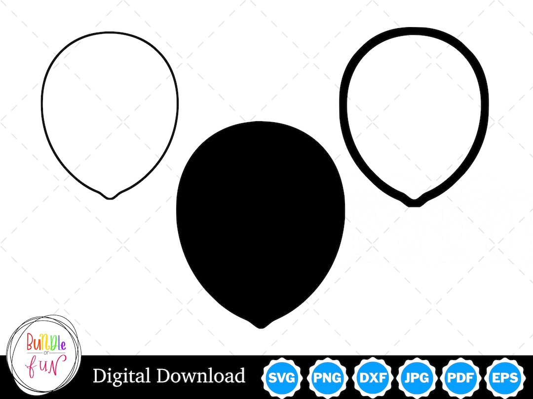 Balloon Silhouette With Two Outlines | Balloon SVG Balloon Outline SVG ...