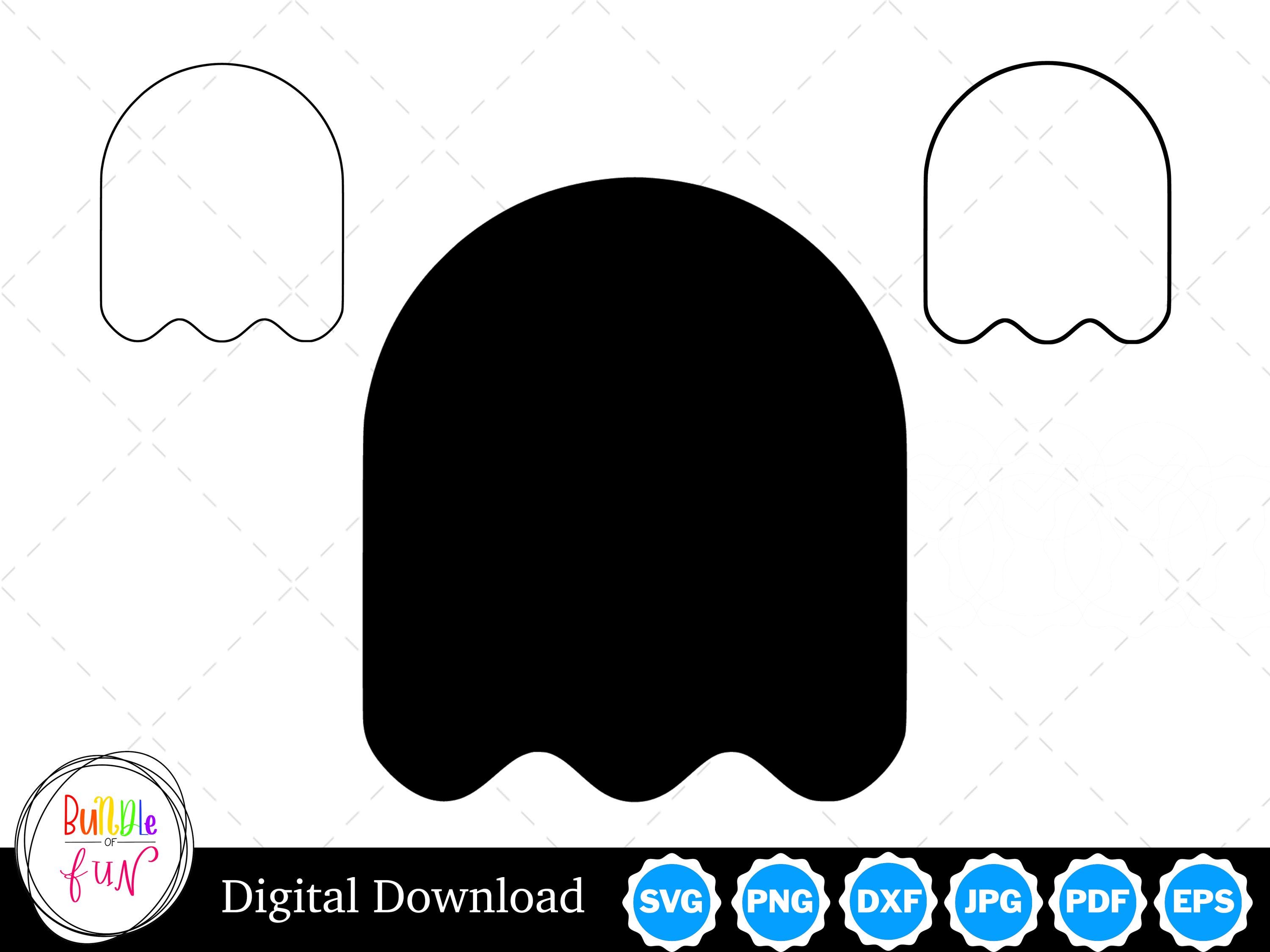 Arcade Game Ghost Silhouette With Two Outlines | Arcade Ghost SVG ...