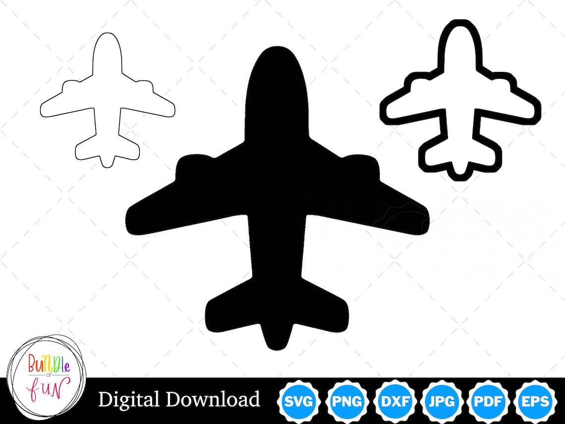 Jet Airplane Design, Jet Airplane SVG, Jet Airplane Outline, Aviation ...