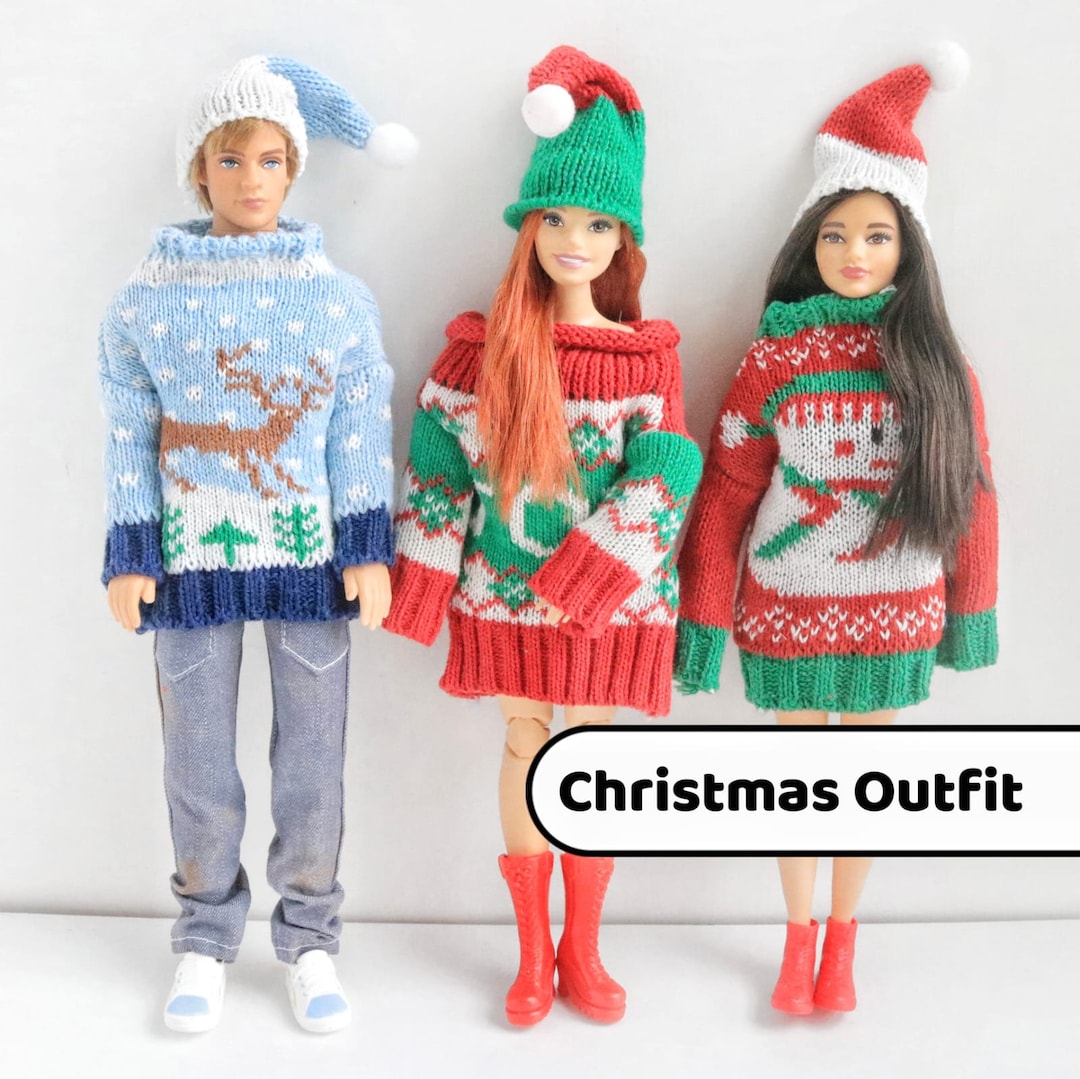 Barbie Doll Christmas Outfit 12 Inch Doll Curvy Barbie Ken Clothes ...