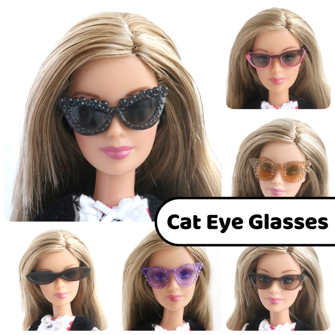 Cat Eye Barbie Doll Glasses Miniature Barbie Sunglasses Poppy Parker ...
