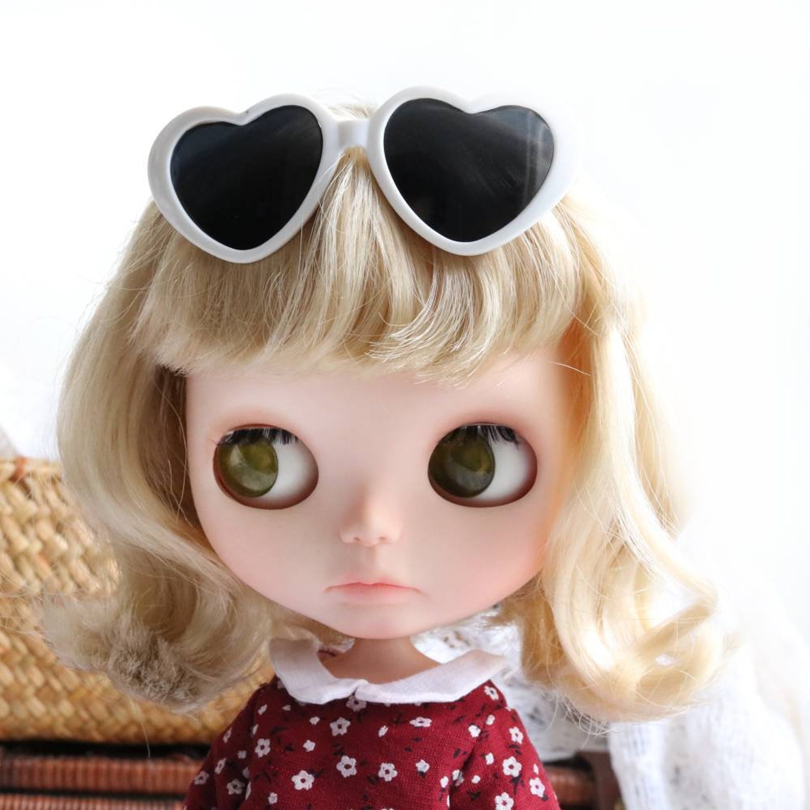 Doll Glasses Heart Shape Sunglasses Doll Fashion Blythe Etsy