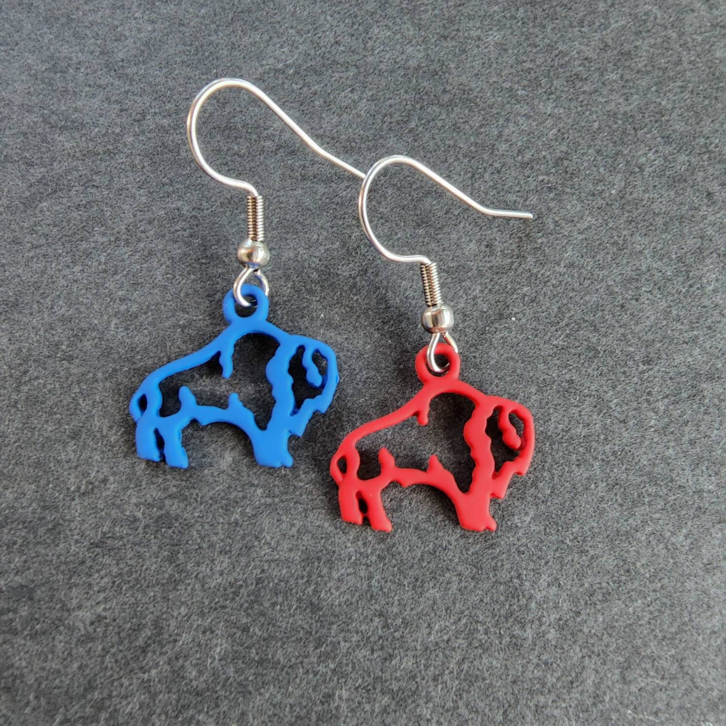 Red Blue Buffalo Charm Earrings for Buffalo Bills Mafia Fan - Etsy