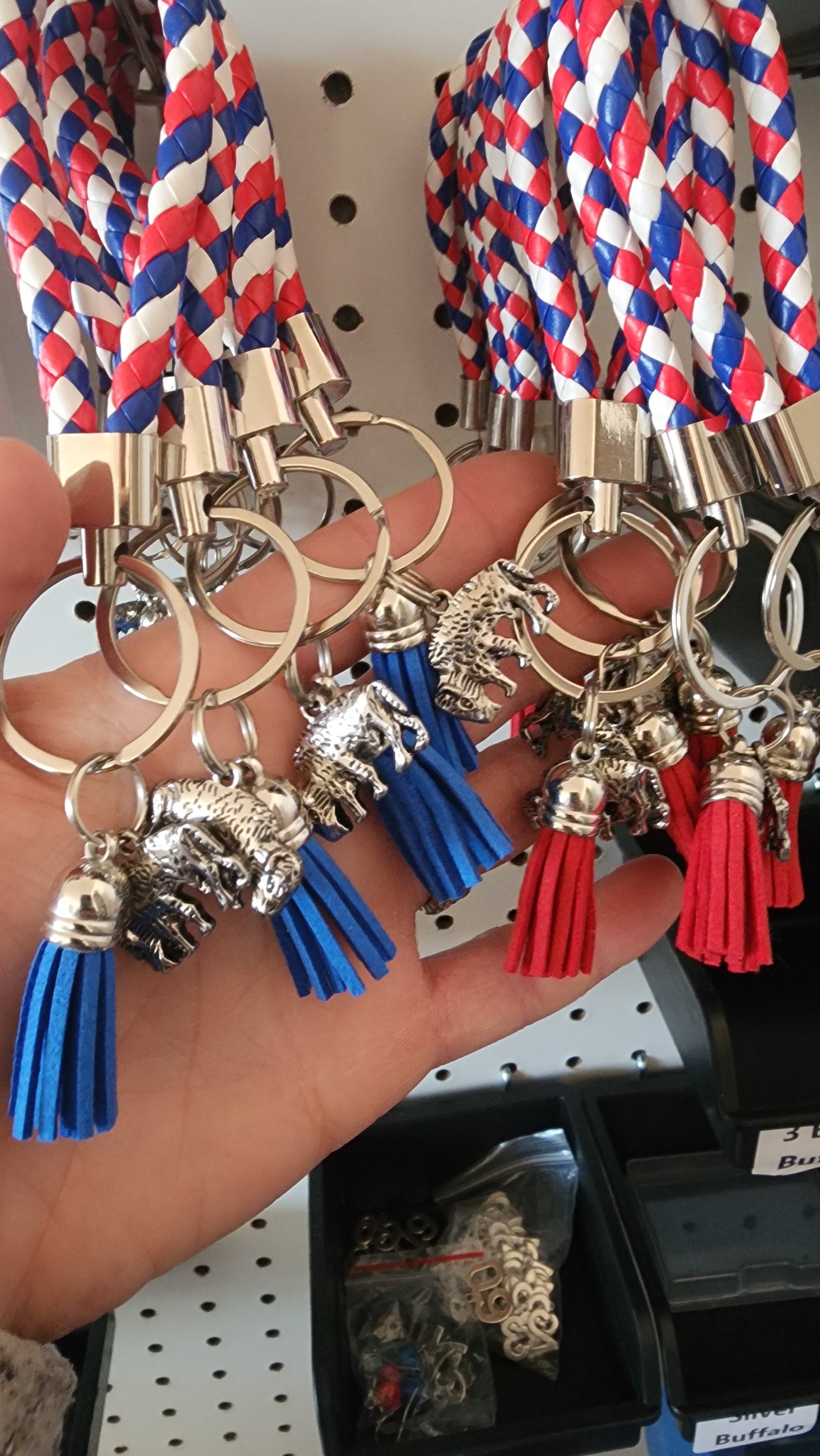 Buffalo Bills Red White Blue Football Keychain - Etsy