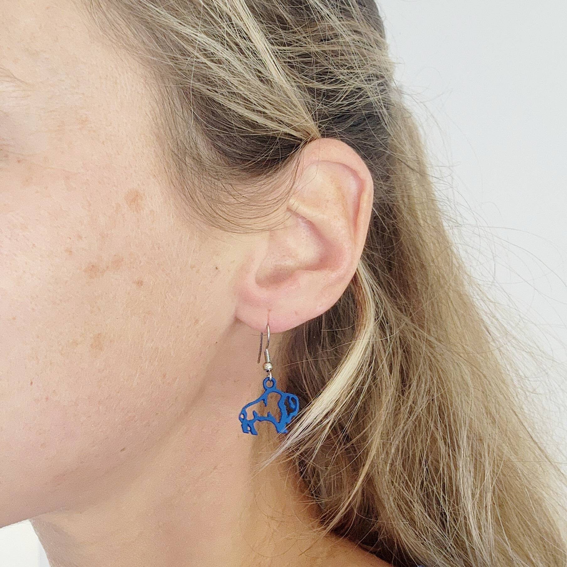 Red Blue Buffalo Charm Earrings for Buffalo Bills Mafia Fan - Etsy