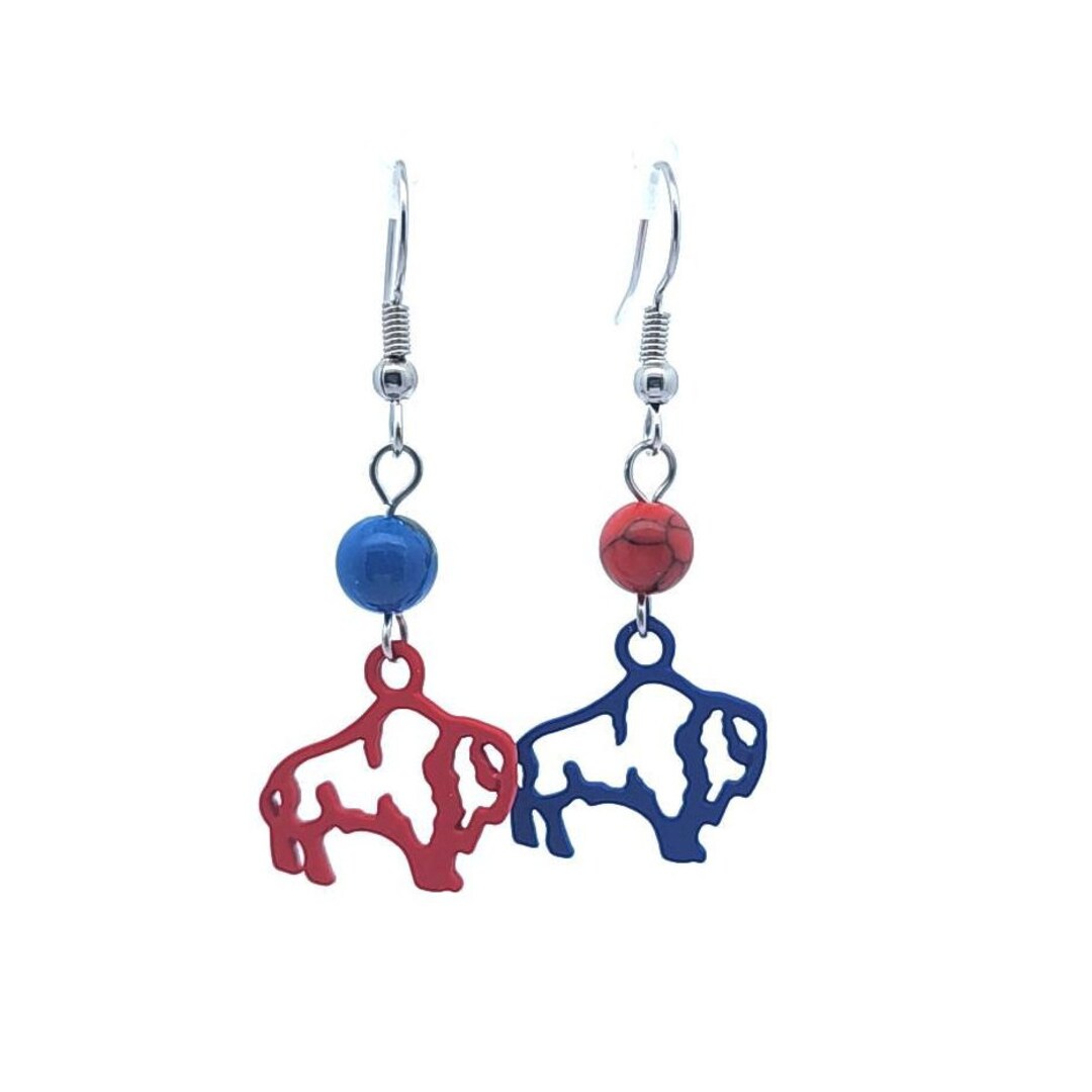 Red, White, Blue Buffalo Color Charm Earrings Buffalo Bills Mafia ...